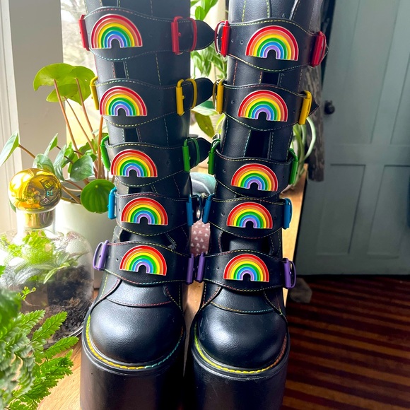 YRU | Shoes | Rare Rainbow Yru Dune Platform Boots | Poshmark